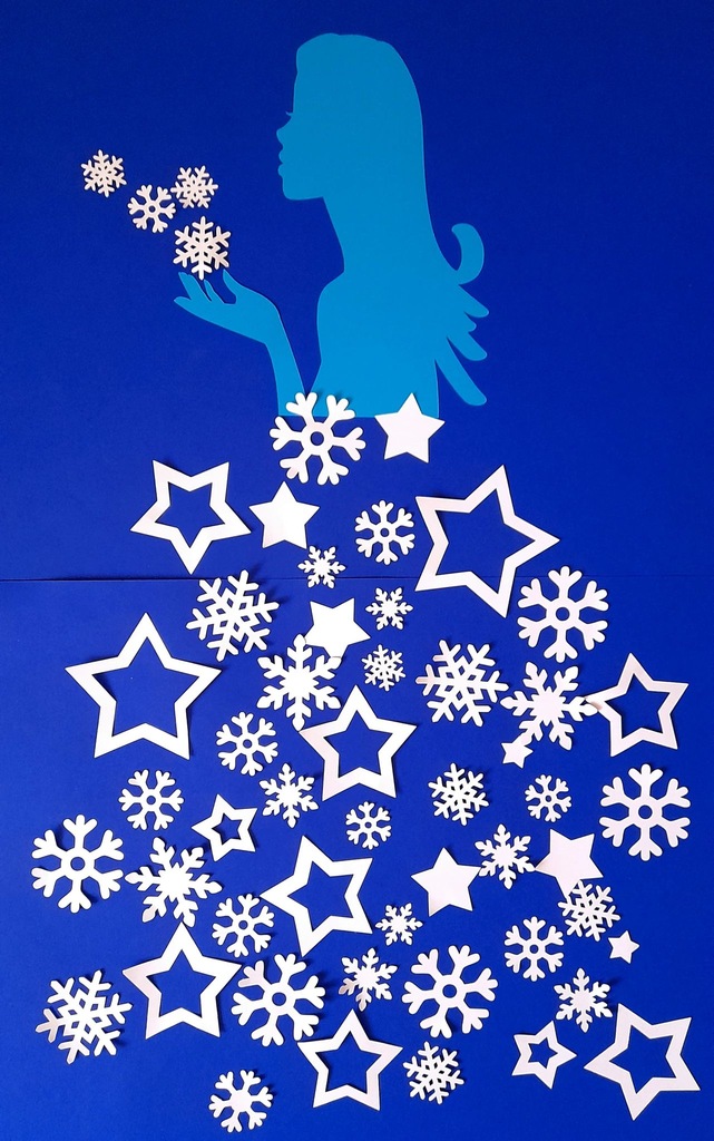 Pani zima duży zestaw ozdoba na okno przedszkole - 12718226648 ...