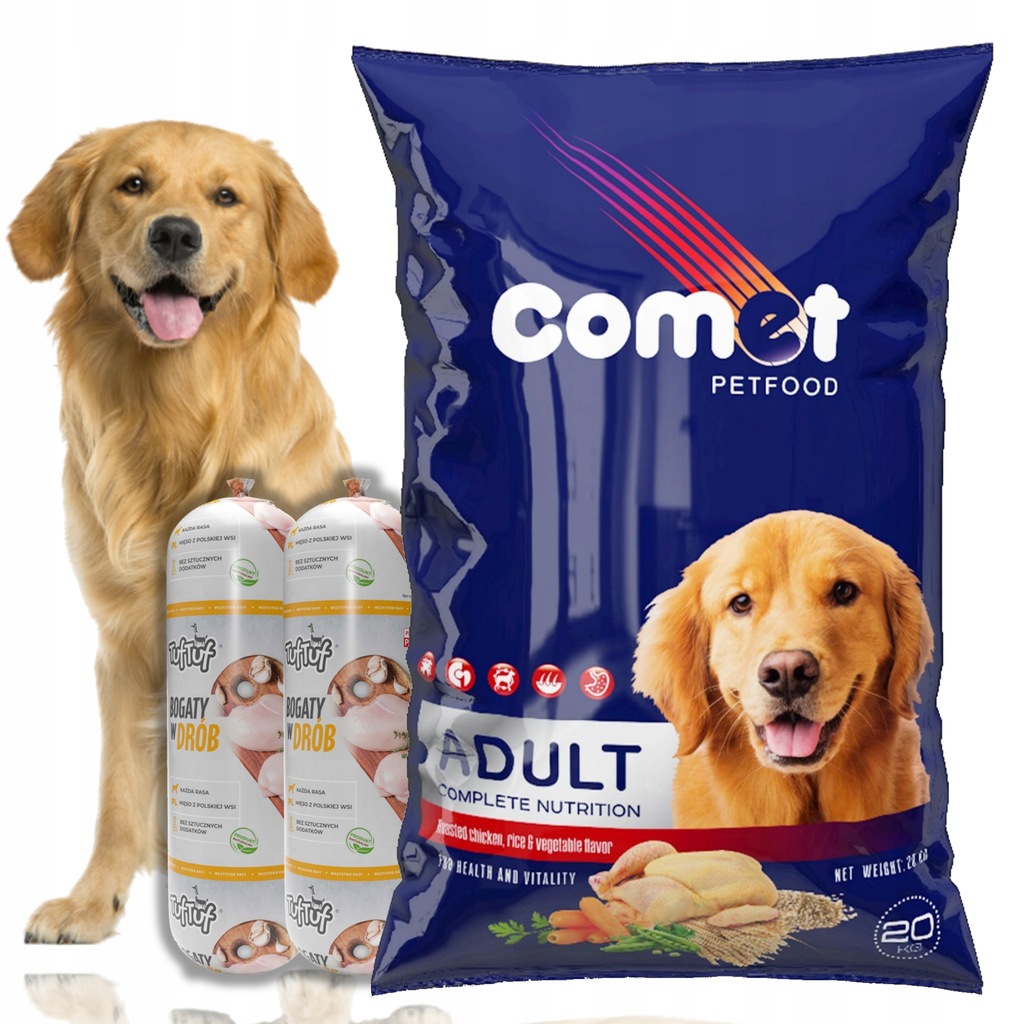 COMET sucha karma dla psa 20kg i 2xbaton TUF TUF - 12616986954 ...