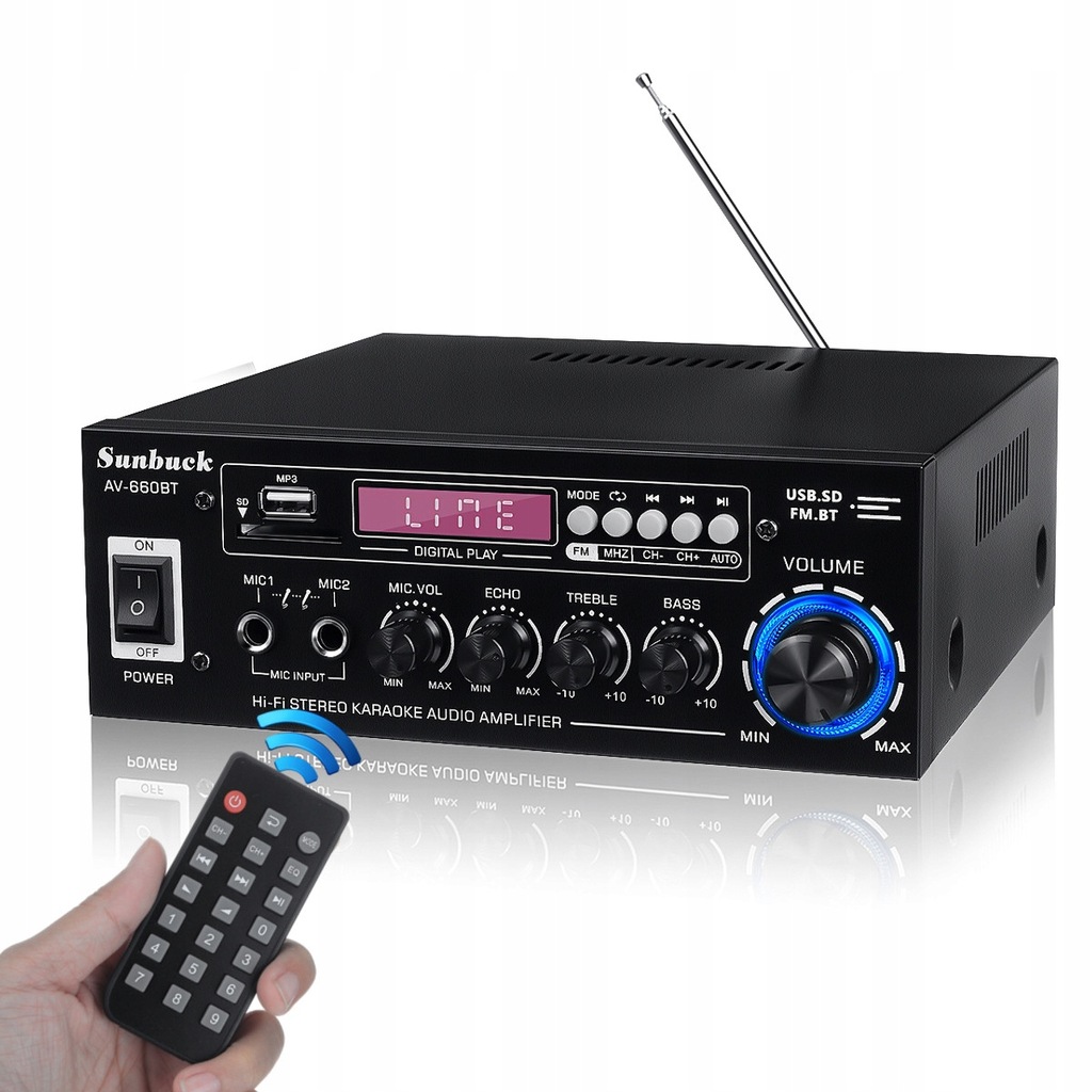 AMPLITUNER WZMACNIACZ BLUETOOTH STEREO PILOT FM - 13496207982 - oficjalne archiwum Allegro