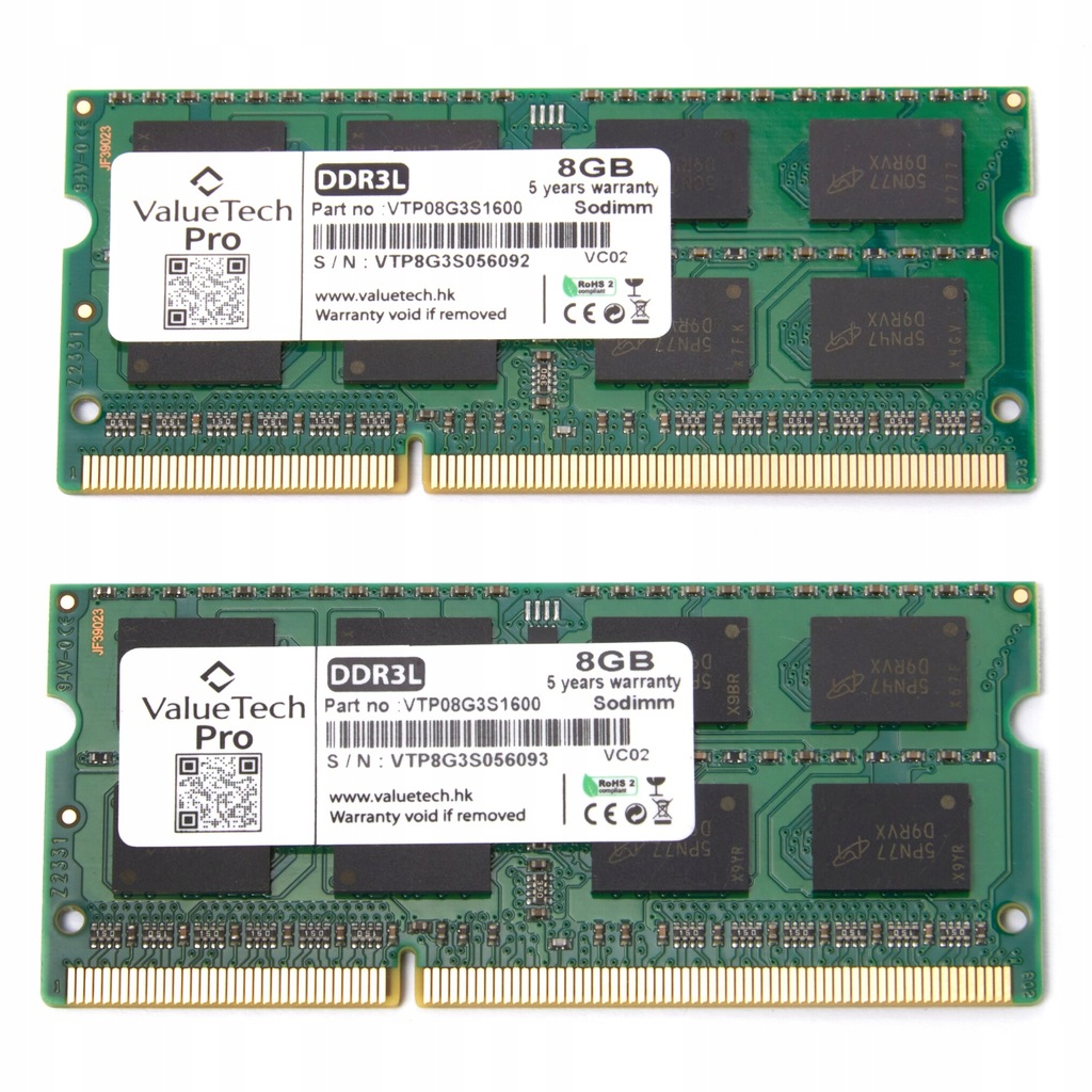 Pamięć RAM ValueTech Pro Micron 16GB DDR3L 1600MHz SODIMM Laptop 2x8GB ...