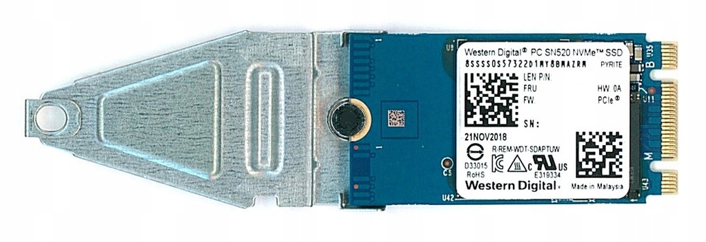 DYSK SSD WD PC SN520 256GB PCI-E M.2 2280 NVMe - 8706261337 - oficjalne archiwum Allegro
