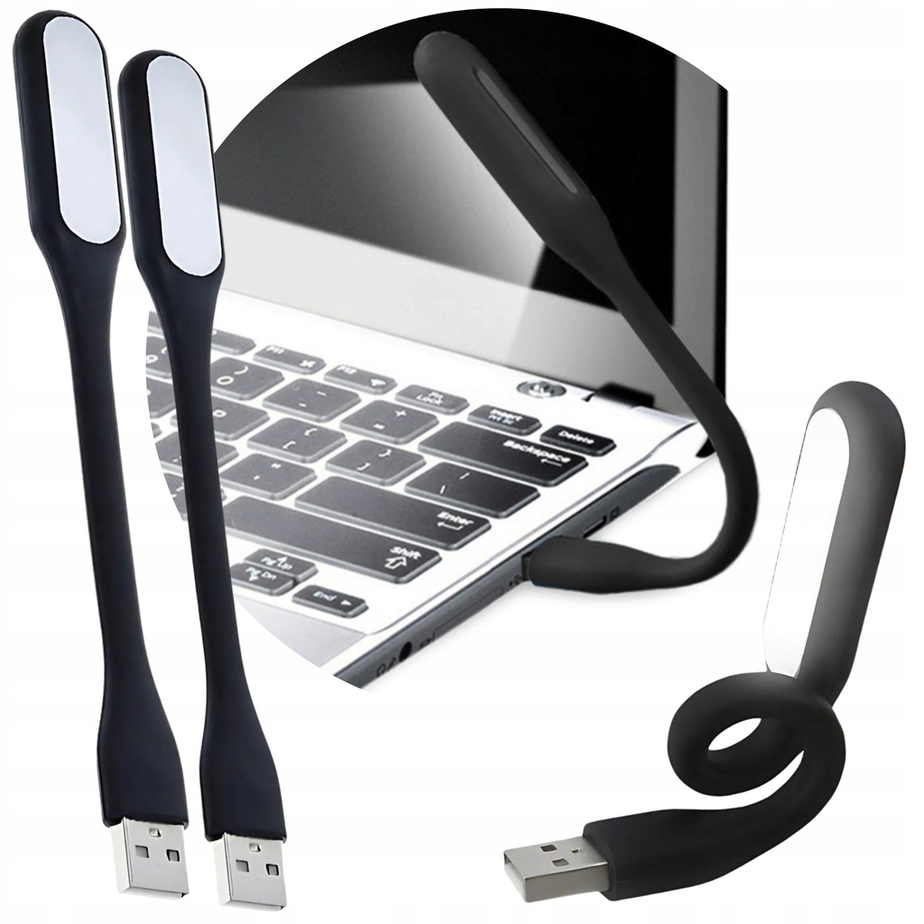 Lampka USB do laptopa Oświetlenia Klawiatury LED Elastyczna Silikonowa 2szt - 16694021243 ...