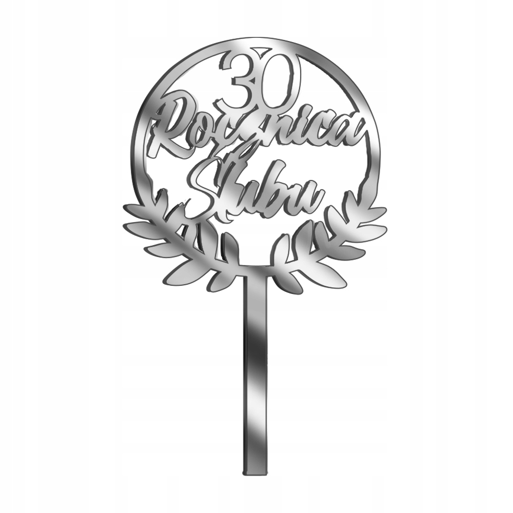 Topper na Tort Rocznica Ślubu Srebrne Lustro - 13955125304 - oficjalne archiwum Allegro