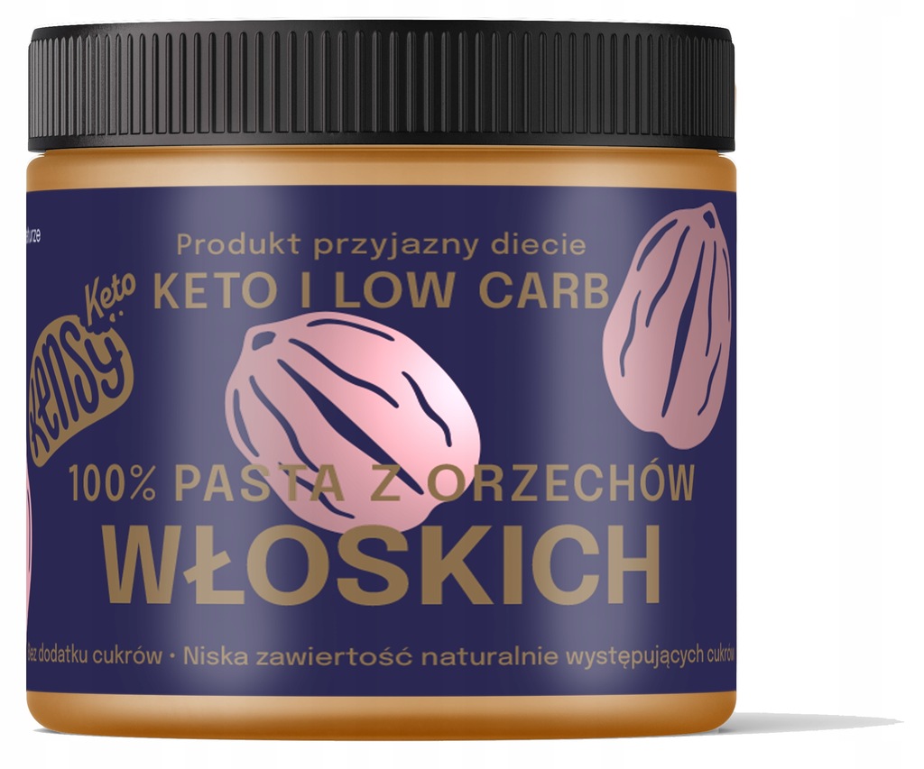 Kensy KETO 100% Pasta z orzechów włoskich 210g. - 13746766784 ... Kensy KETO 100% Pasta z orzechów włoskich 210g. - 13746766784 ...