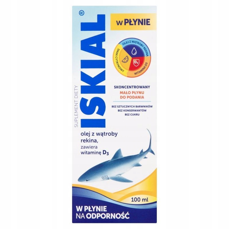 ISKIAL tran w płynie od 3 r.ż smak cytrynowy 100ml - 12782621540 ...