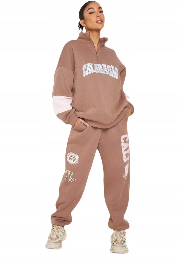 R1000 BLUZA OVERSIZE CZEKOLADOWA NAPIS BOOHOO XL - 12543634985 - oficjalne archiwum Allegro