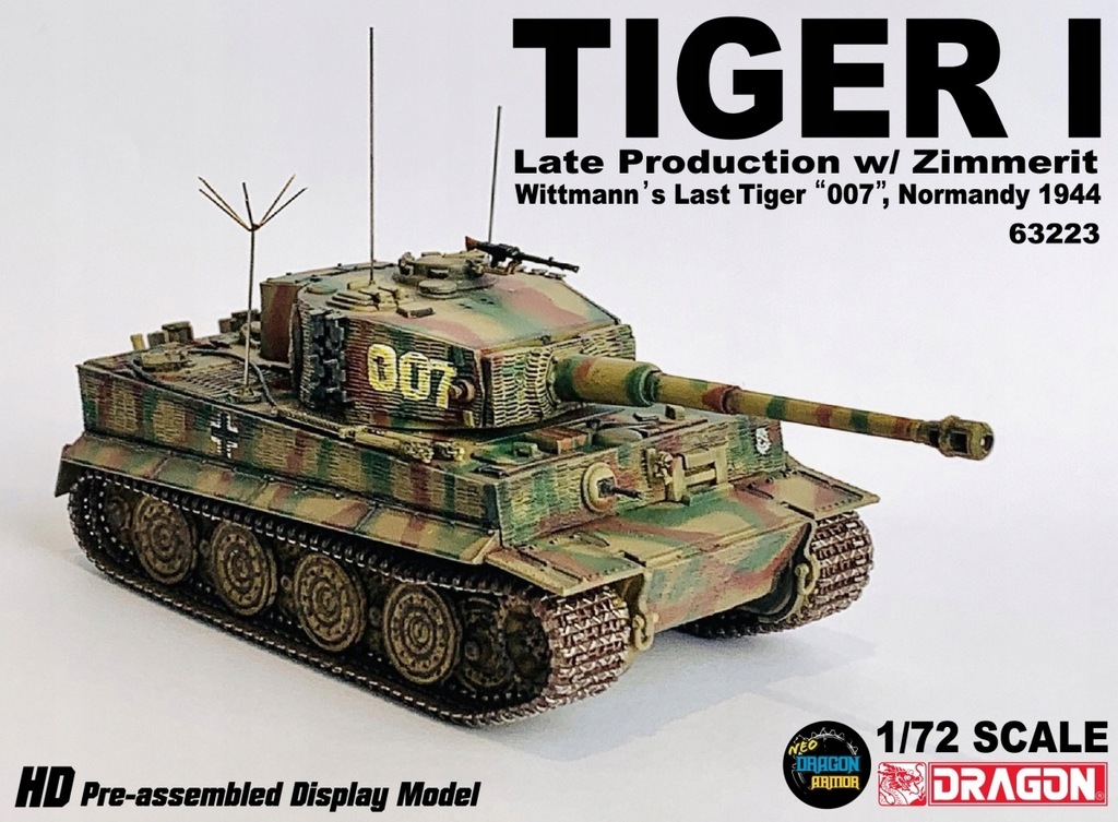 TIGER I WITTMAN 007 NORMANDY 1944 - 63223 DRAGON ARMOR 1/72 ...