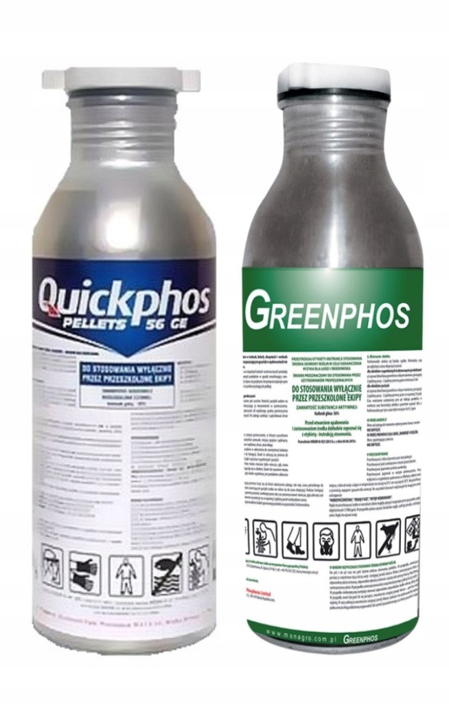 QUICKPHOS+GREENPHOS GE 2x1kg NA KRETY FUMIGACJA - 8746866190 ...