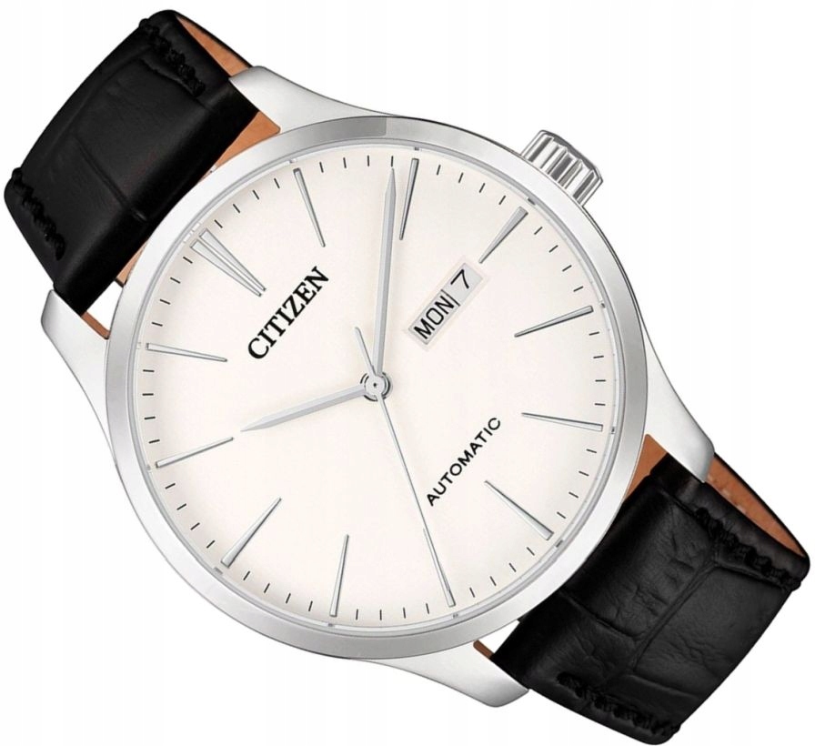 ZEGAREK MĘSKI CITIZEN NH8350-08B KLASYCZNY AUTOMAT DAY-DATE NA PASKU ...