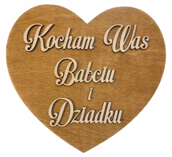 Tabliczka Serce do zdjęć KOCHAM WAS BABCIU I DZIADKU Rekwizyt do sesji - 14989072452 - oficjalne ...