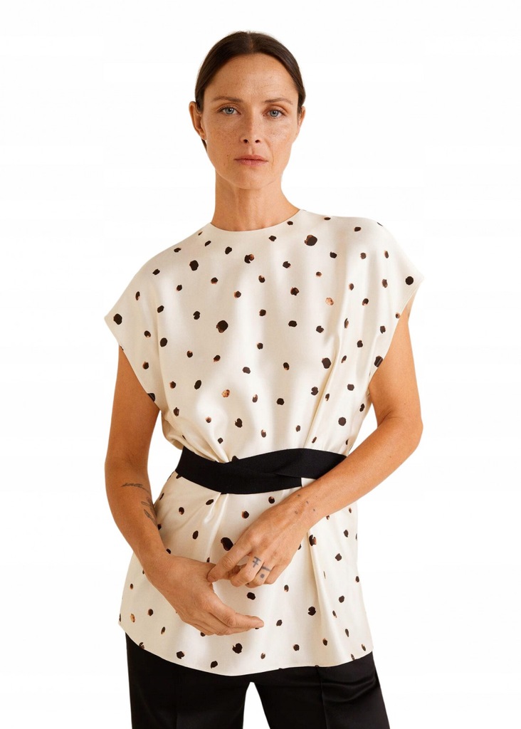 S71728 MANGO__DDS SATYNOWA BLUZKA WIĄZANIE__M - 11900859280 - oficjalne ...