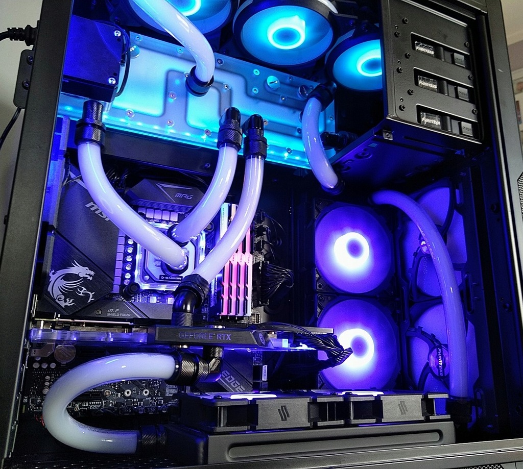 Komp PC gaming RTX 2080ti 32GB ARGB wodne custom - 11261847169 ...