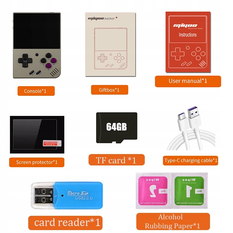 POWKIDDY Miyoo Mini Plus Onion OS Retro Handheld Game Console 3.5 Inch ...