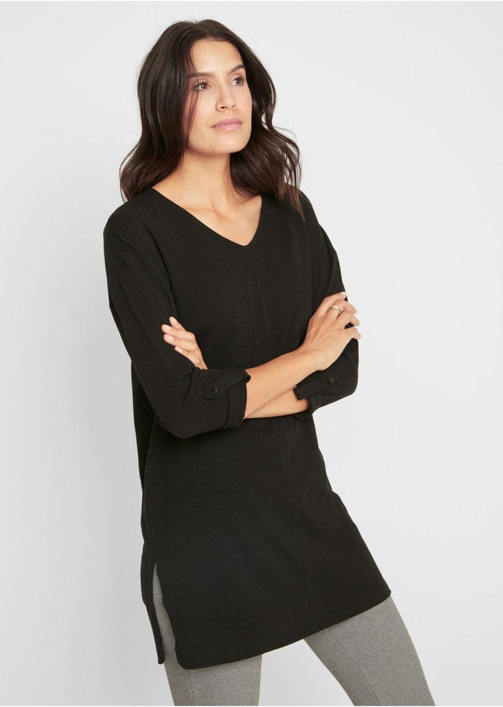 BONPRIX _LZ EO6 BAWEŁNIANA CZARNA TUNIKA _/ 50 - 15084300311 - oficjalne archiwum Allegro