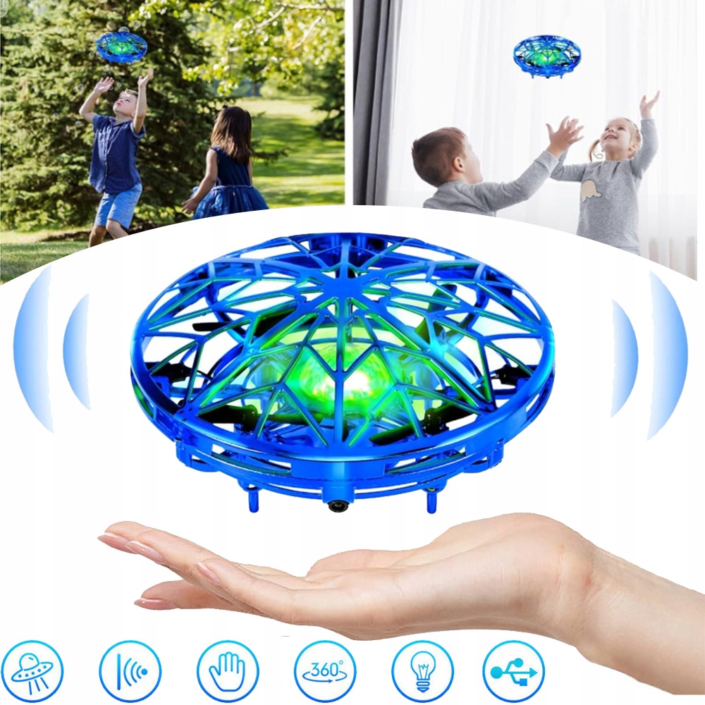 INDUKCYJNY MINI DRON UFO DLA DZIECI, Z JASNĄ DIODĄ LED, LATAJĄCE ZABAWKI - 14843943830 ...