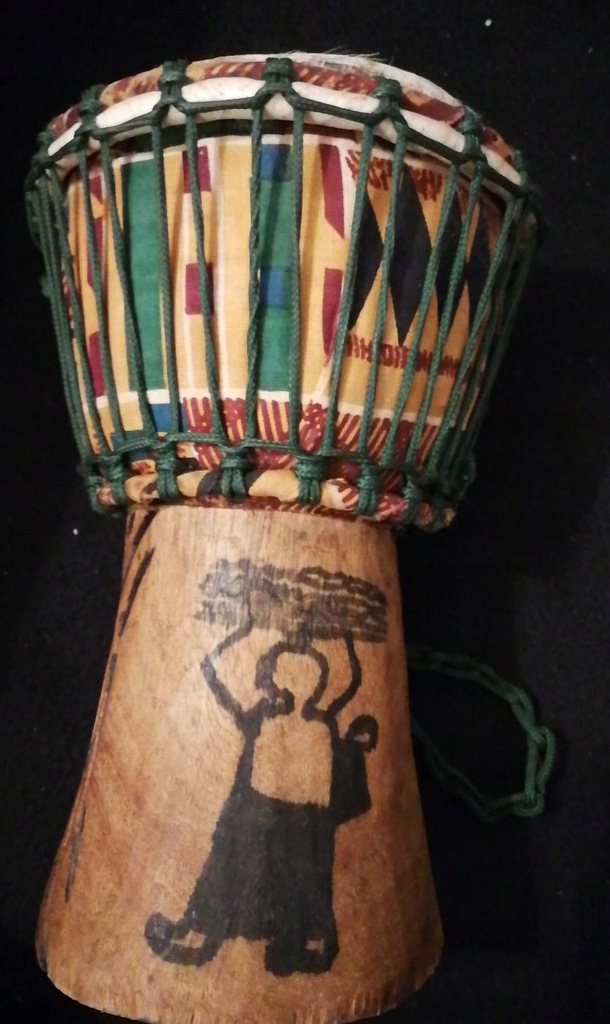 Bęben Djembe Afryka Togo 24 cm drewno batik skóra - 8723861171 ...