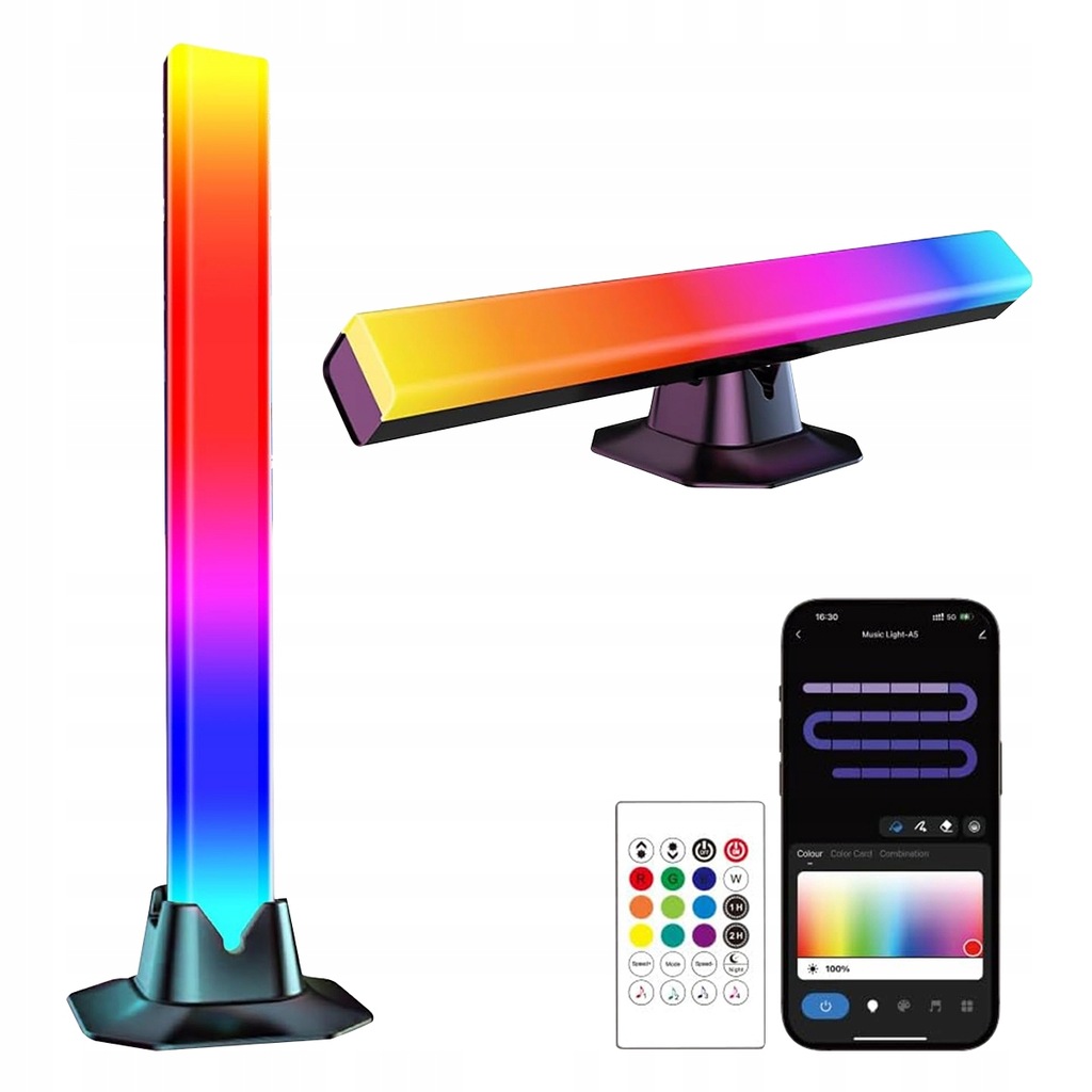 2SZT PANELE LED LISTWA GAMINGOWA LAMP STOJĄCYCH DO TELEWIZORA RGB Z ...