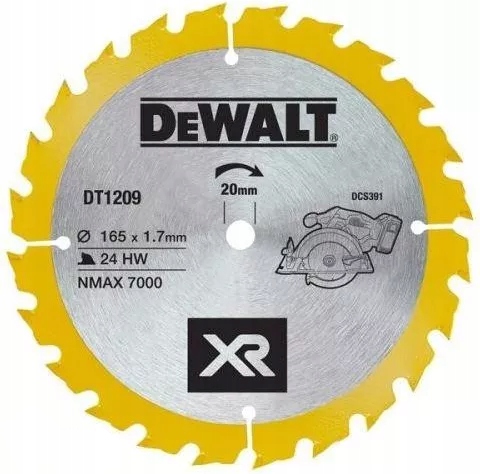 Dewalt Tarcza 165X20Mm 24Z Do Cięcia DT1209 /ZC - 12867386397 ...