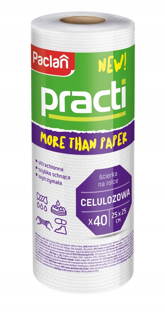 PACLAN PRACTI Ścierki celulozowe na rolce, 40 szt - 12684824245 ...