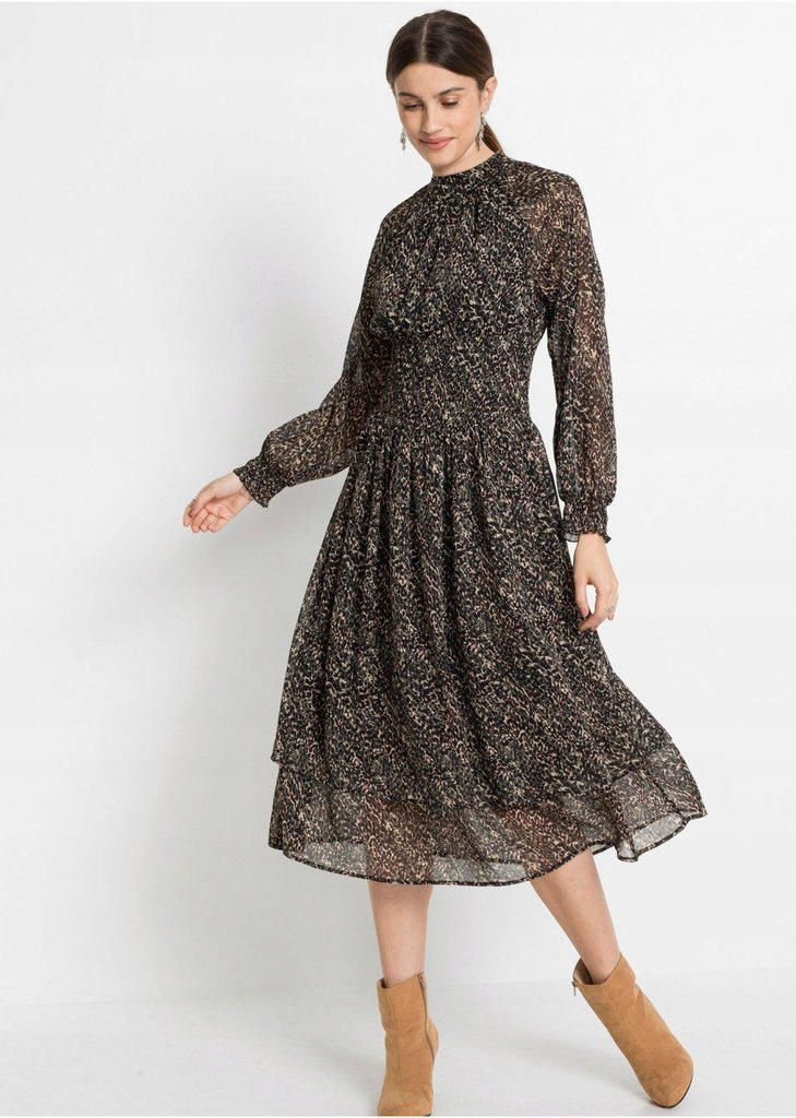 BODYFLIRT SUKIENKA MIDI Z WZOREM 40 L - 13250651836 - oficjalne archiwum Allegro