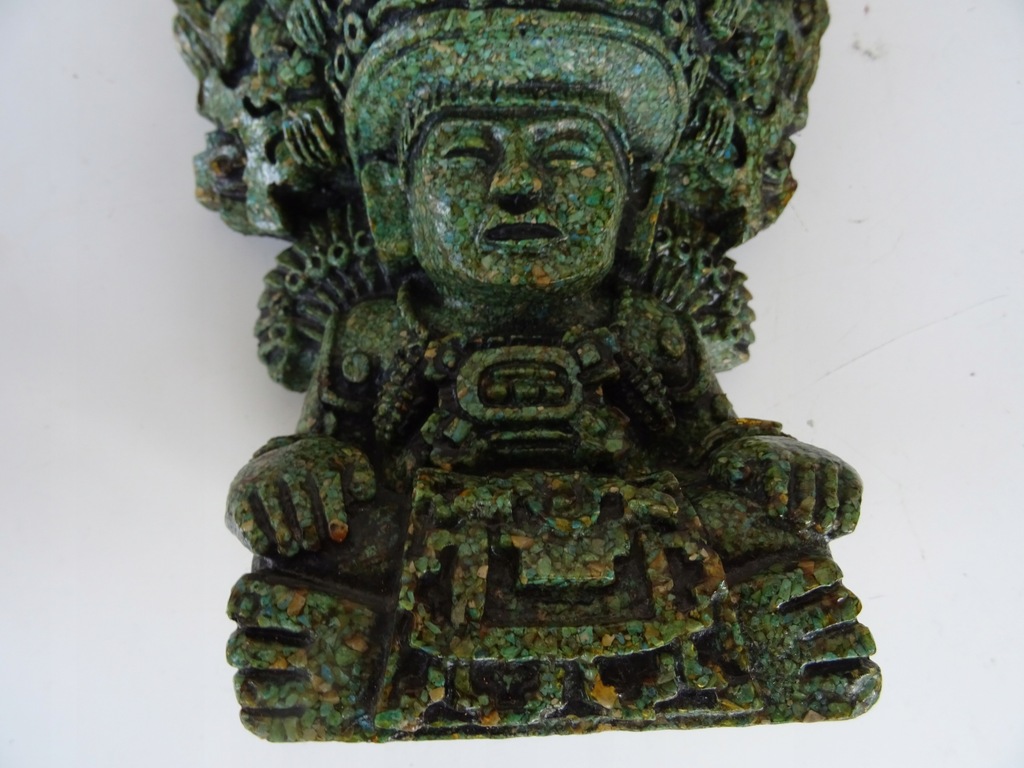 PIEKNA DUZA FIGURA RZEZBA W ŁADNYM KAMIENIU AZTECY - 12810525204 ...