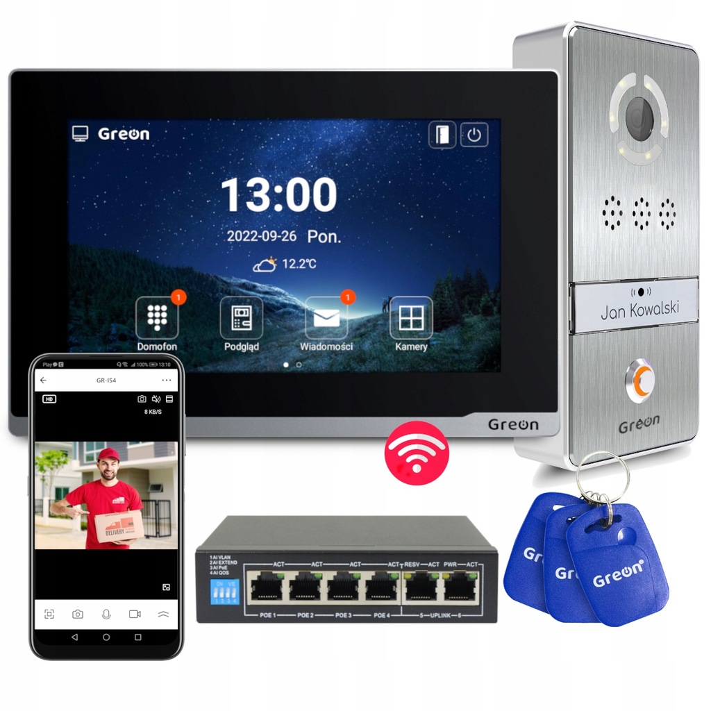 WIDEODOMOFON IP WiFi GREON SMART Android10 - 12879049720 - oficjalne ...