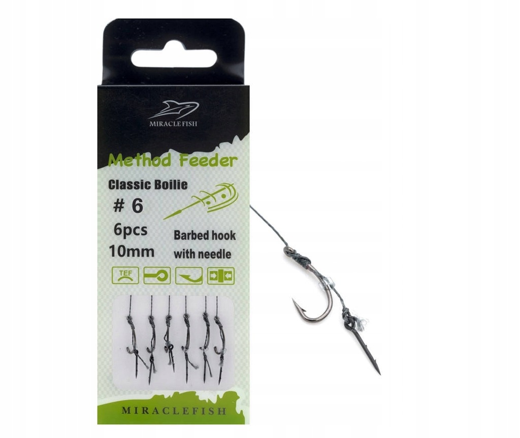 PRZYPONY MIRACLE FISH METHOD FEEDER Z IGŁĄ 8 - 14392823670 - oficjalne archiwum Allegro