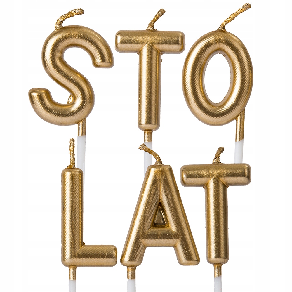 Świeczki Urodzinowe Na Tort Złote Sto Lat Świeczka - 10595101192 ...