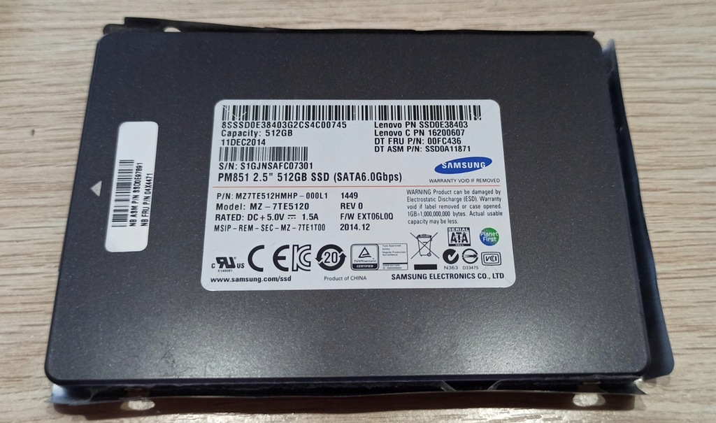 Dysk SSD Samsung PM851 512GB 2,5" SATA III - 13138365577 - oficjalne ...