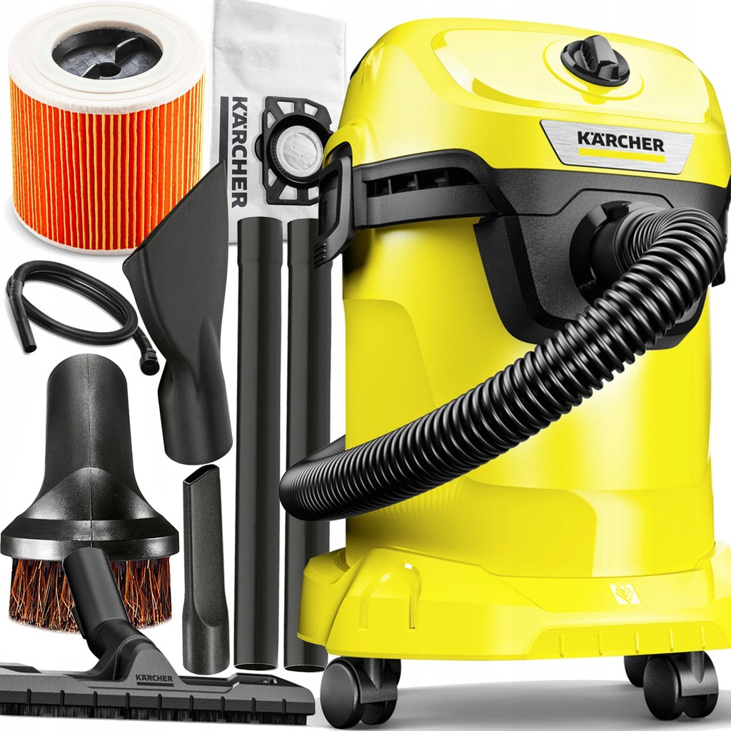 MOCNY ODKURZACZ PRZEMYSŁOWY KARCHER WD3 + NADMUCH - 12175170127 - oficjalne archiwum Allegro