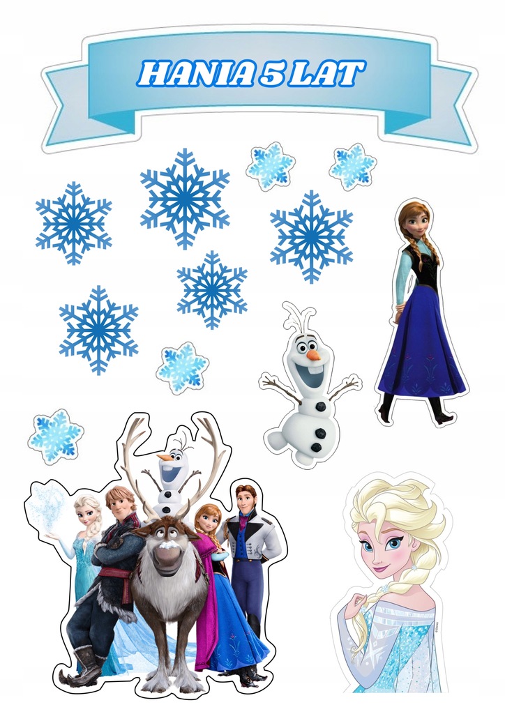 Opłatek A4 zestaw postaci KRAINA LODU FROZEN+NAPIS - 10163820009 ...