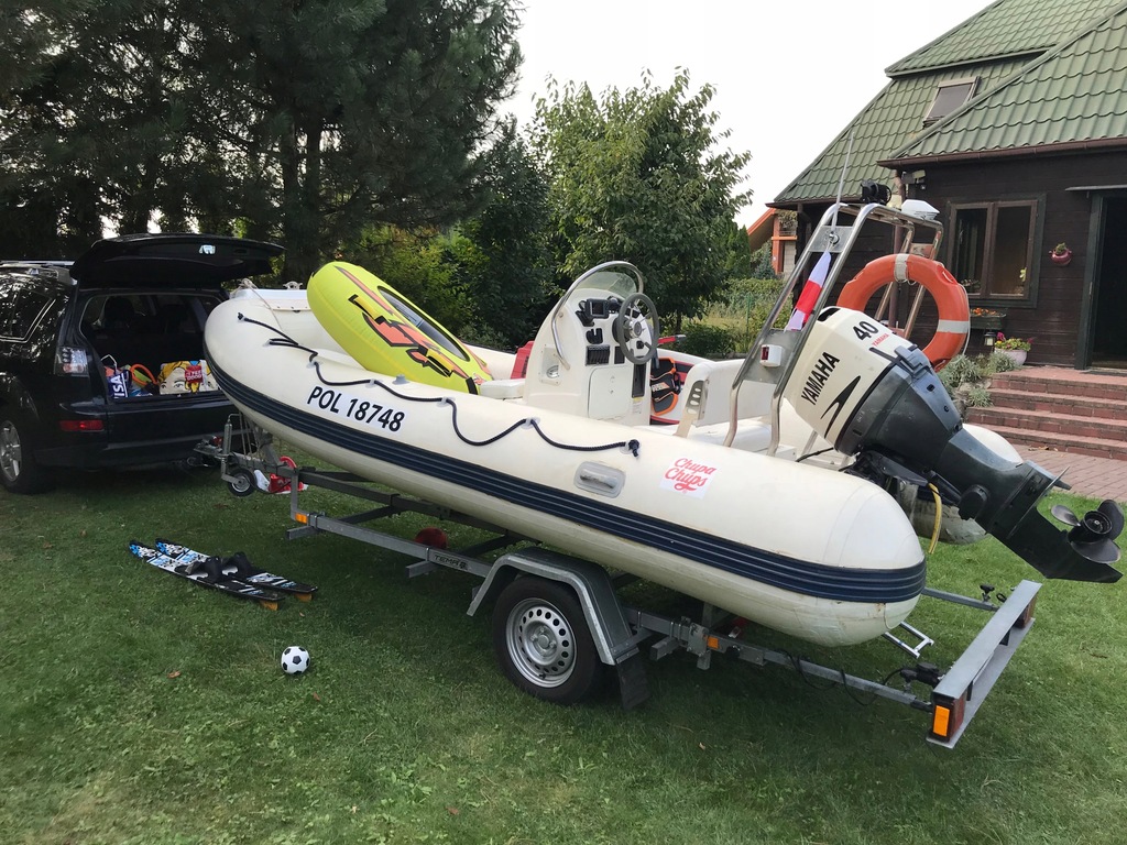 Motorówka łódź rib 470 yamaha 40KM przyczepa FULL! - 8280582090 ...