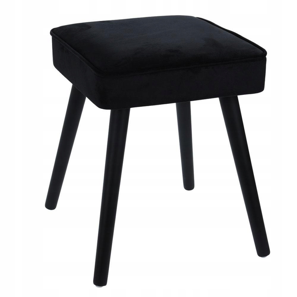 Taboret Tapicerowany Velvet czarny Glamour salonu - 10899128474 ...