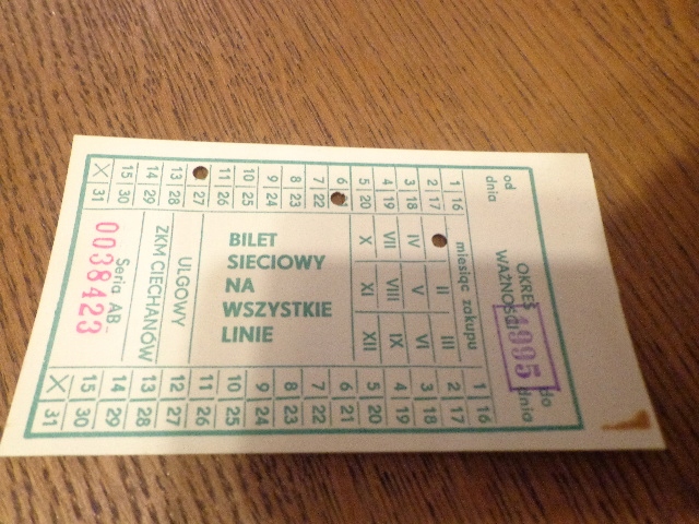 Bilet komunikacja miejska lata 90 Ciechanów - 13793840340 - oficjalne archiwum Allegro