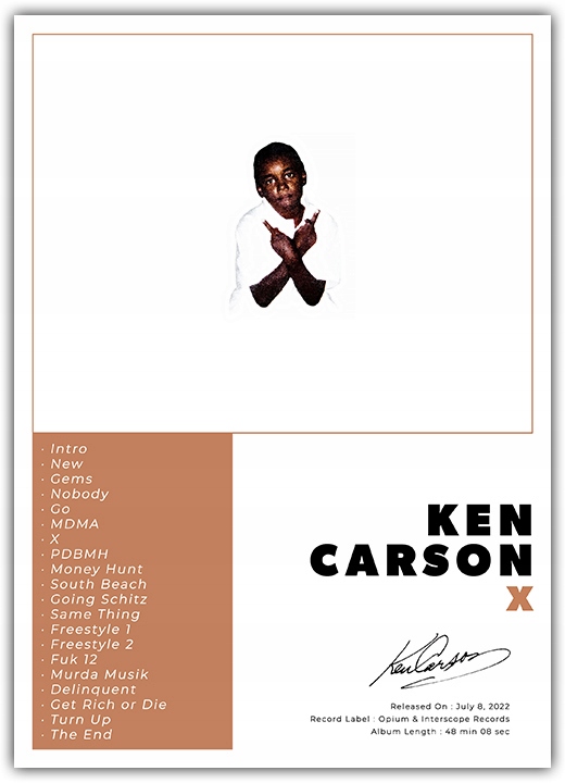Plakat Ken Carson X 30x42 grafika z albumem muzycznym do oprawienia w ramę - 16155613470 ...