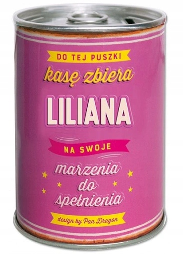 Puszka Skarbonka Vip z imieniem - Liliana - 12626606055 - oficjalne archiwum Allegro