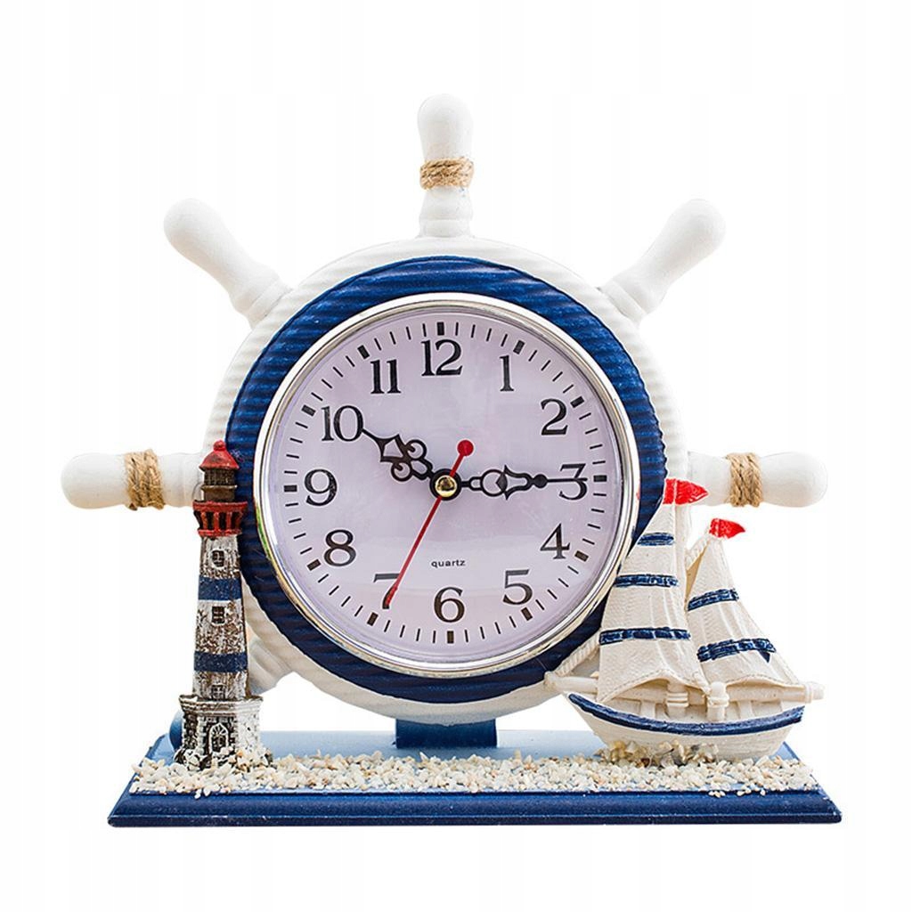 Decorative Clocks Sail Steering Wheel Clock For Beach Decor , Nautical ...