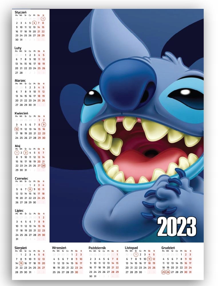 KALENDARZ PLAKATOWY A2 PDM LILO I STICH 09 2023 - 12753908917 - oficjalne archiwum Allegro