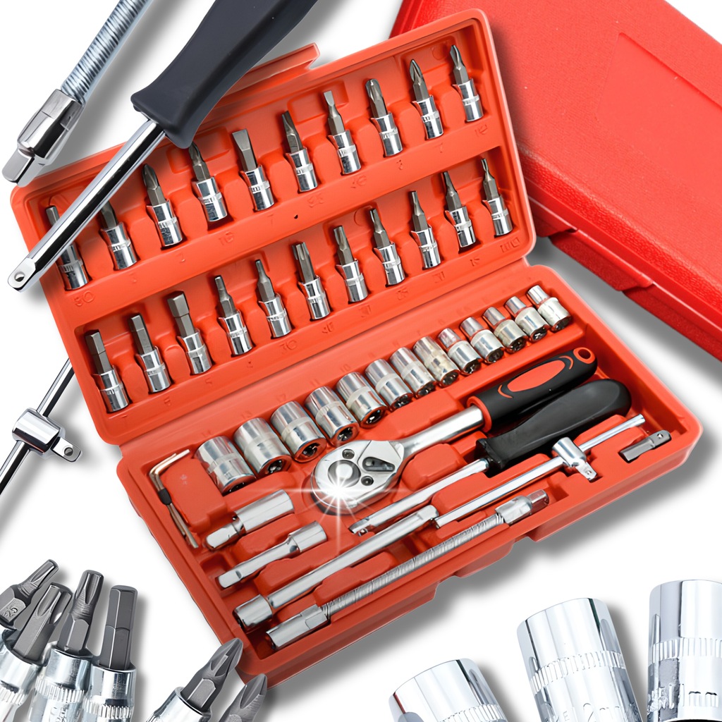 NASADKI ZESTAW KLUCZY NASADOWYCH KLUCZE NASADOWE 46 TORX BITY GRZECHOTKA - 13681750894 ...