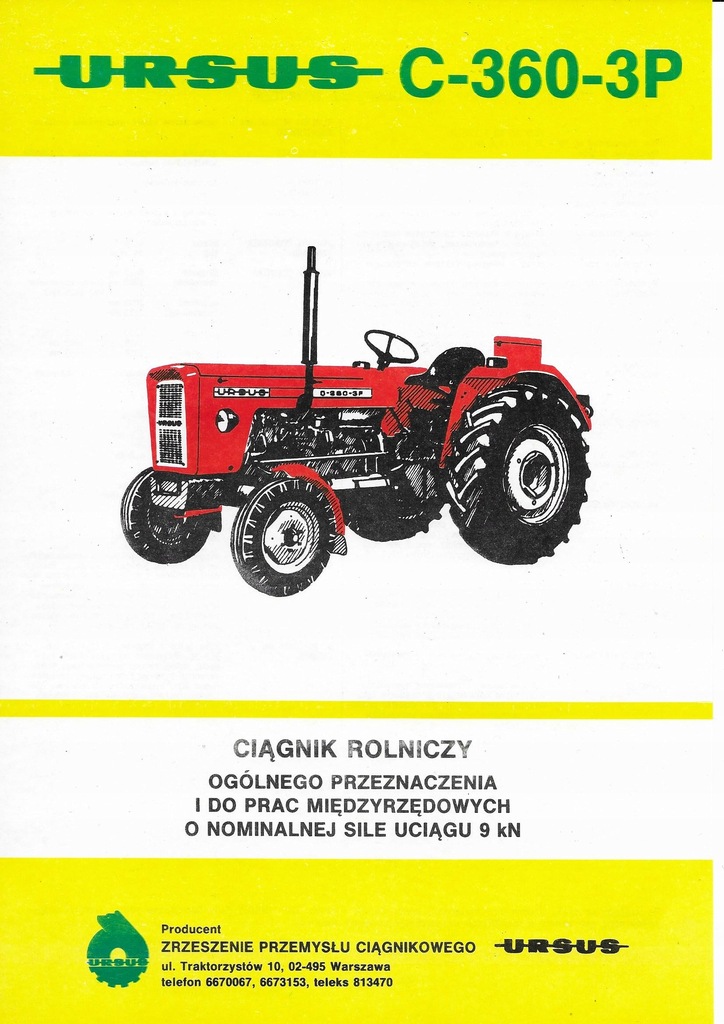 Ursus C-360-3P Ciągnik [folder prospekt ca 1988] - 13384991898 ...