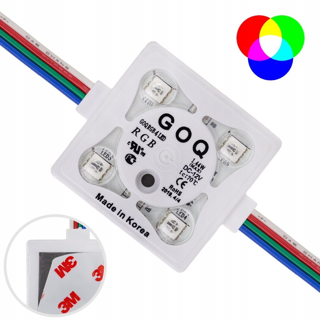 Moduł 4x LED SMD 1,44W RGB 12V ECO LENS IP 68 - 9146220750 - oficjalne archiwum Allegro
