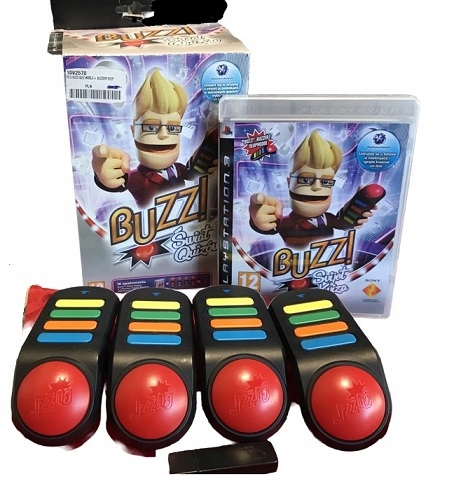 BUZZ ŚWIAT QUIZÓW PL + 4 BUZZERY BEZPRZEWODOWE PS3 - 13492942824 ...