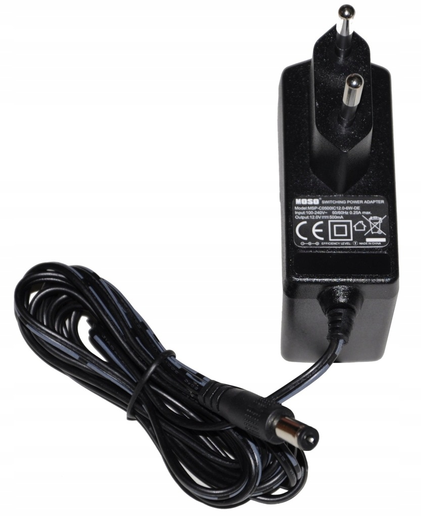 Zasilacz Moso 12V 500mA 0.5A 6W 5.5/2.1mm do LED - 7845041176 - oficjalne archiwum Allegro