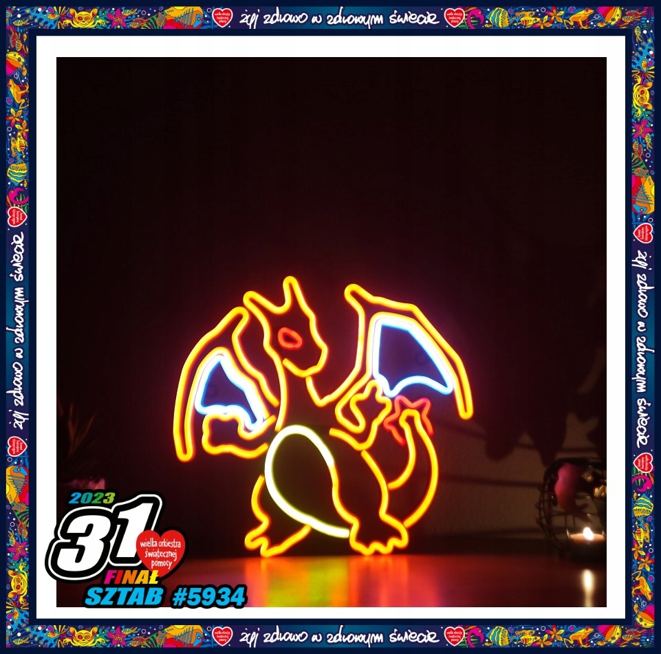 Neon Ledowy - CHARIZARD - 13160753106 - oficjalne archiwum Allegro