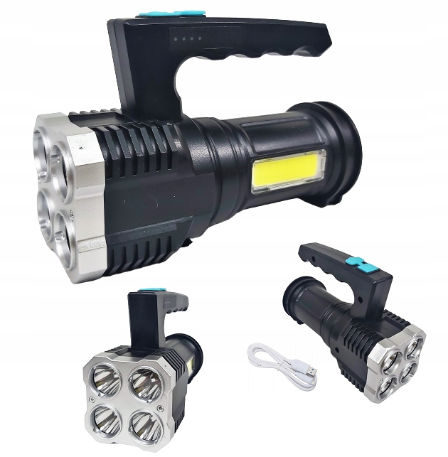 LATARKA SZPERAK 4LED COB ŁADOWANA USB REFLEKTOR - 12753431044 ...