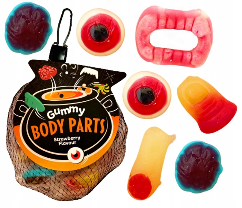 Żelki Halloween Oczy Szczęki Palce Jezyki Mózgi Mix słodyczy 112g ...