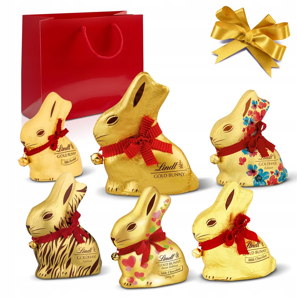 Zestaw na Wielkanoc słodycze Lindt zajączki mleczne wielkanocne 650g ...