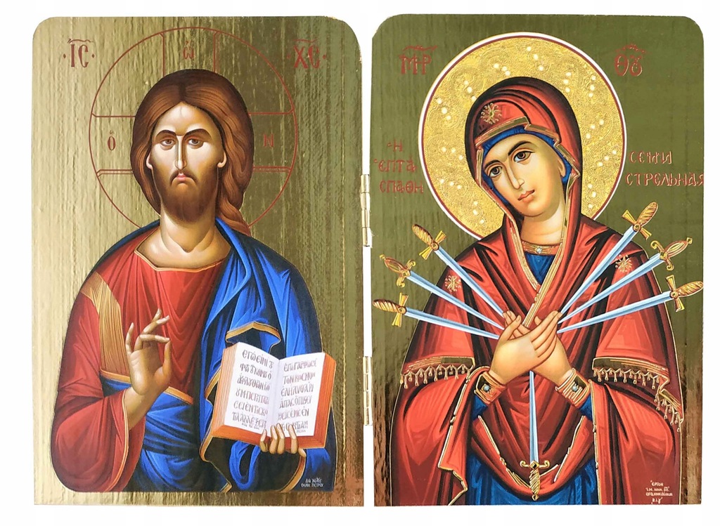 ICON - CHRIST BLESSING-VIRGIN, THE SEVEN SWORDS - 13680265086 ...