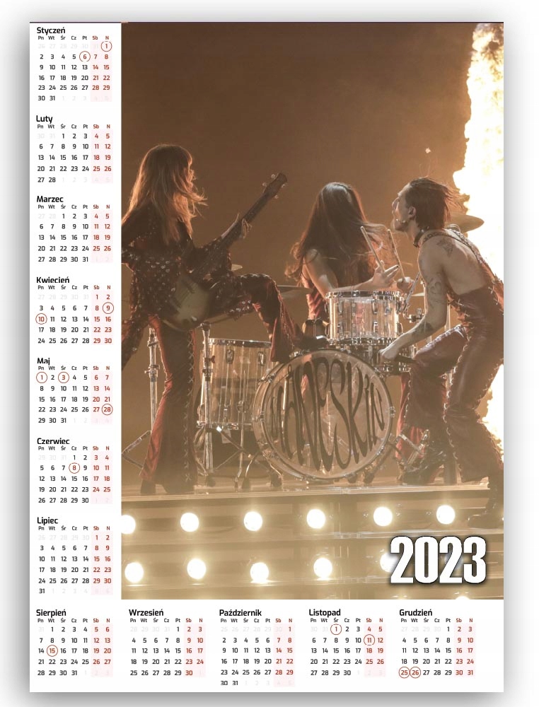 KALENDARZ PLAKATOWY A3 PDM MANESKIN 07 2023 - 12711637022 - oficjalne archiwum Allegro