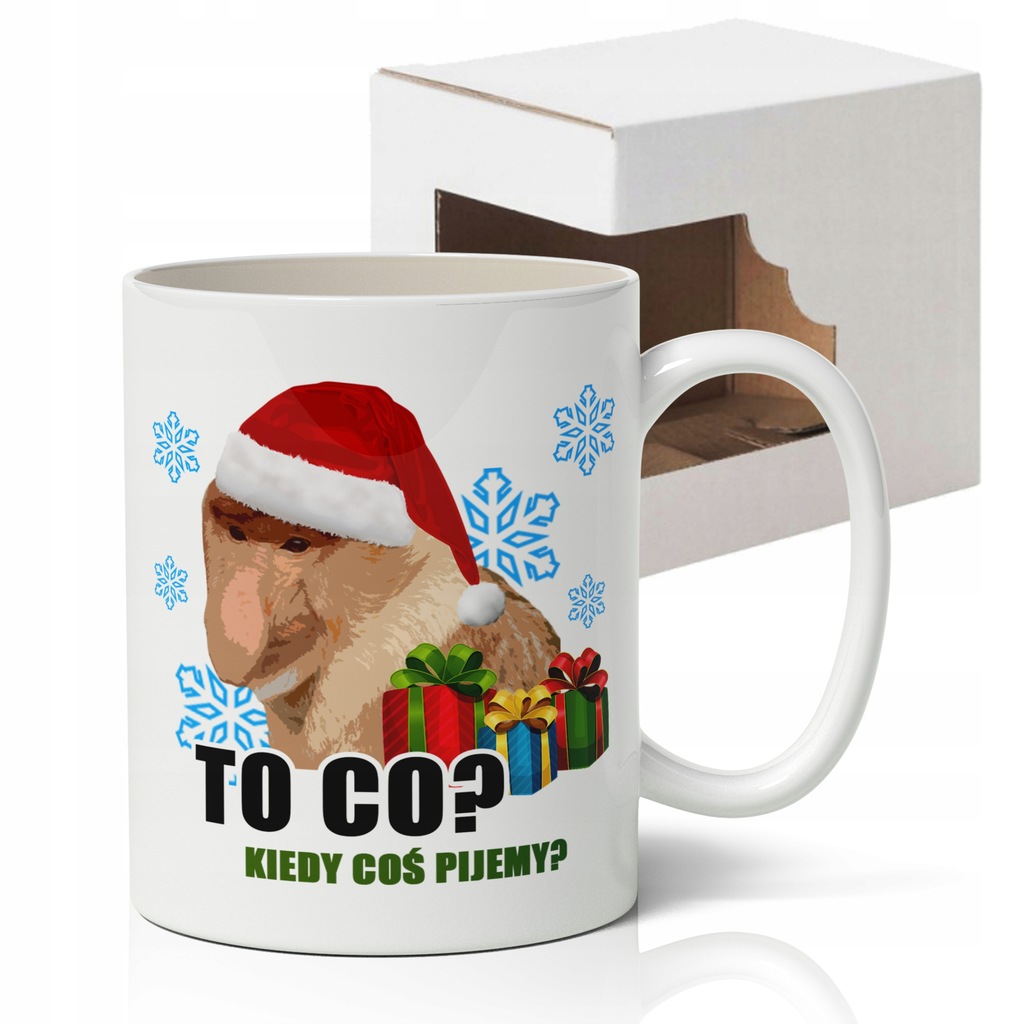 KUBEK Świąteczny Śmieszny Prezent NOSACZ MIX Wzory - 11459927239 - oficjalne archiwum Allegro